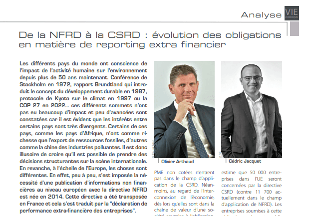 De la NFRD à la CSRD : évolution des obligations en matière de reporting extra financier ...